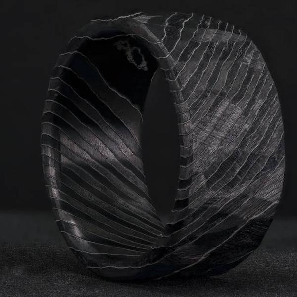Crystallized Titanium Wedding Band, Titanium Ring, Mens Wedding Band ...