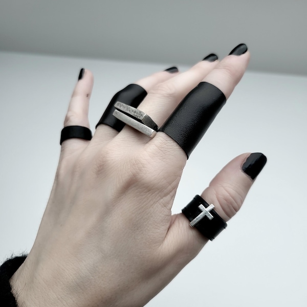 Black PVC Finger Cuff Gloss Latex Ring Concert Stage Jewelry Passion ...