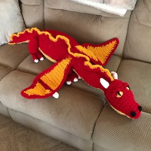 Crochet Dragon Pattern. Stuffed Animal Amigurumi Toy / Stuffie / Softie ...