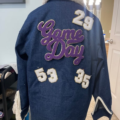 LARGE Orange Game Day Chenille Patch, Iron on Patch, Game Day, Diy Patch - Etsy