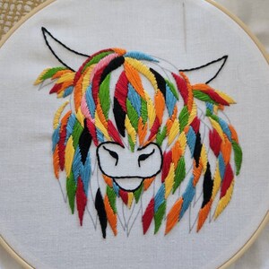 Embroidery Kit Highland Cow Embroidery Kit - Etsy