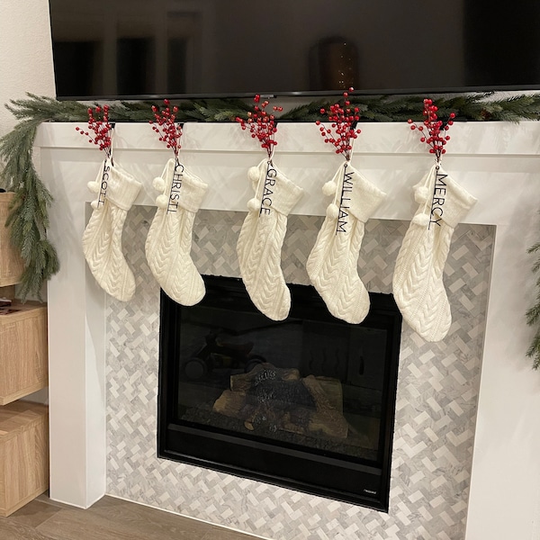 Modern Stocking Name Stocking Names Metal Stocking Name Tag Christmas ...