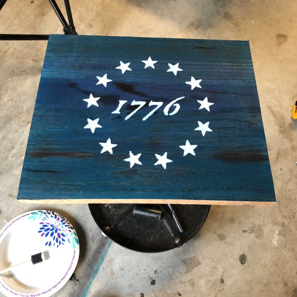 Betsy Ross Flag Stencil | 1776 Stencil | Patriotic USA Stencil | United ...