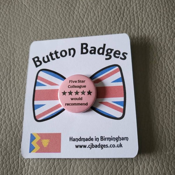Five Star Colleague Button Badge Recommended - Etsy UK