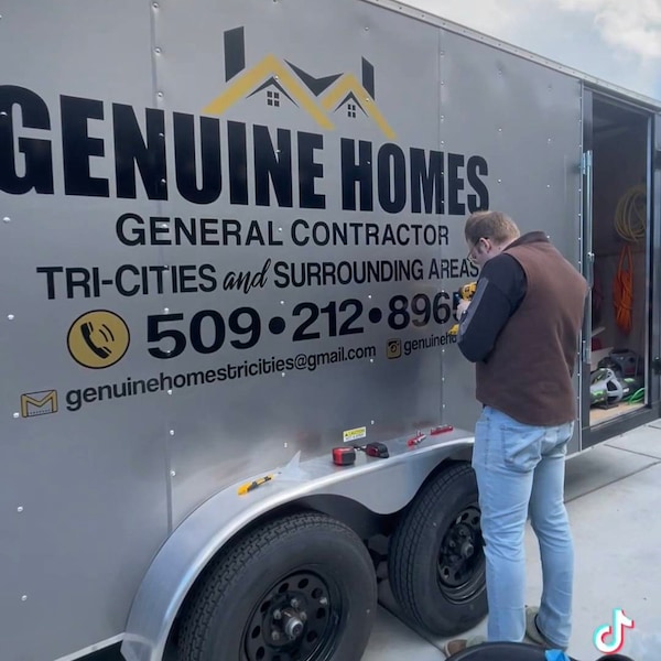 Custom Trailer Signs - Sides & Back Signs / Lettering in 1 Color of ...