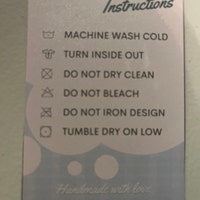 Editable Printable Clothing Care Cards, Washing Instructions Card ...