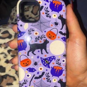 Spooky Ghost Phone Case, 3D Clay Embroidered Effect, Halloween Flower ...