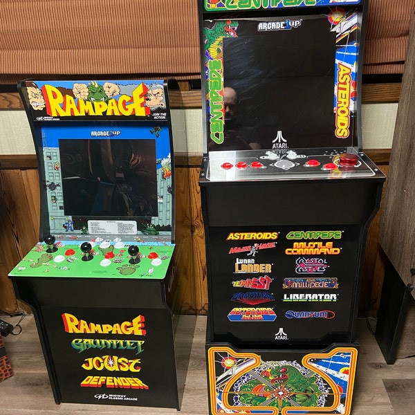 12 in 1 Asteroids and Centipede Arcade 1up Cabinet Riser Graphic Decal ...