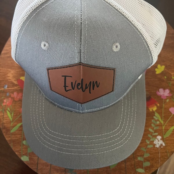Name Hat|name Leather Patch|kids Personalized Hat|name Kids Hat|name ...