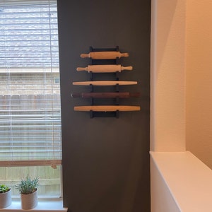 Multiple Rolling Pin Rack, Wooden Rolling Pin Shelf, Rolling Pin ...