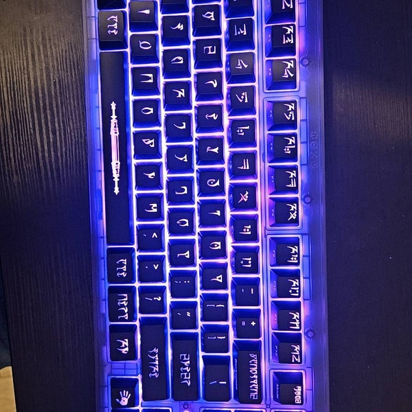 Daedric Font Backlit Keycap Set (top Print Only or Top and Front Side ...