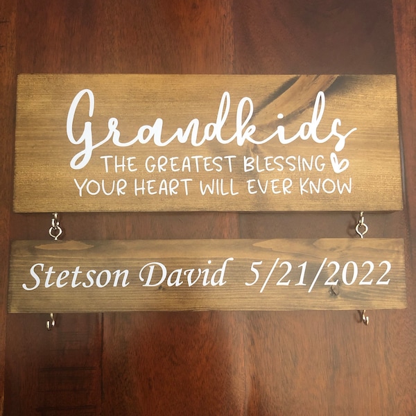 Personalized Grandparents Sign, Mother's Day Gift for Grandma or Mom ...
