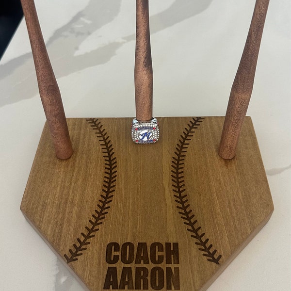 Engraved Baseball or Softball Homeplate Ring Holder, Great Christmas Gift!! - Etsy