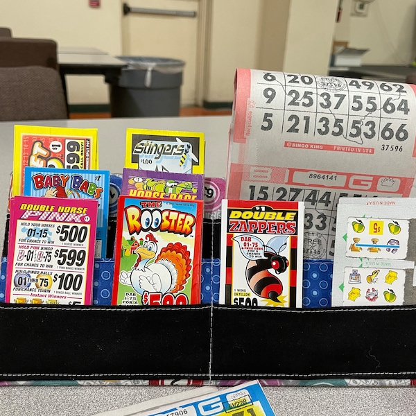 Bingo Balls and Cards Print Folding Bingo Tab Holder, Lightweight ...