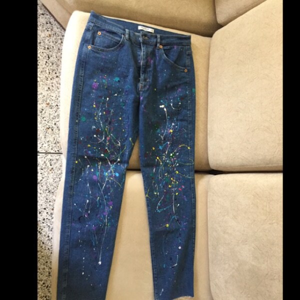 Paint Splatter Jeans Spray Paint Clothing Blots Jeans Spray Paint Paint ...