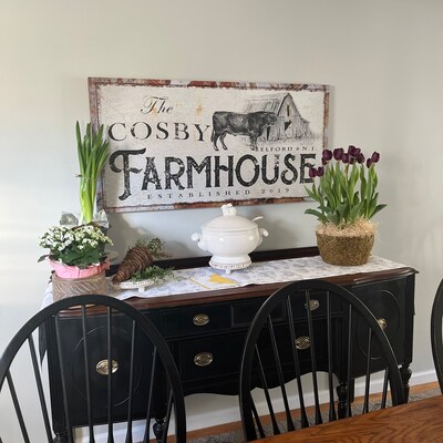 Farmhouse Custom Sign Farm Sign Farm Wall Decor Homestead Canvas Cattle ...