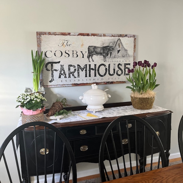 Farmhouse Custom Sign | Farm Sign | Farm Wall Decor | Homestead Canvas ...