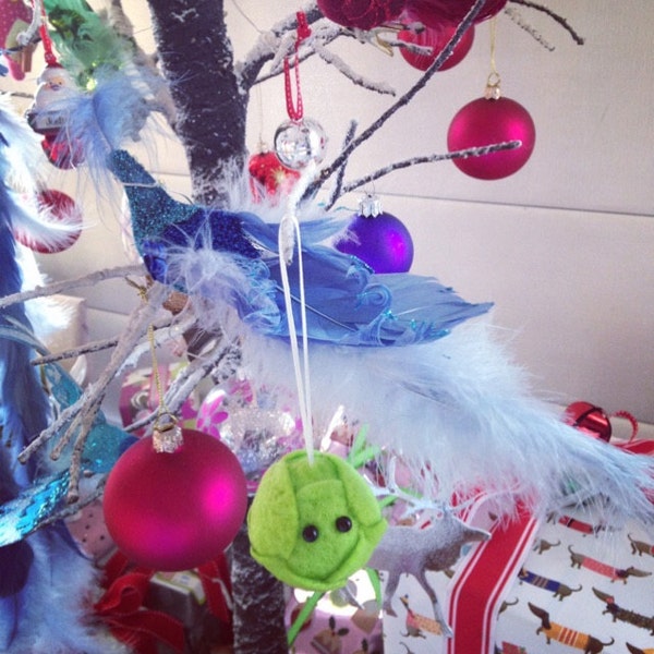 Brussel Sprout Bauble Needle Felted Christmas Decoration Handmade From ...