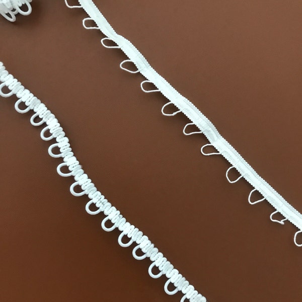 White Button Loop Trim of Bridal Dress Wedding Button Elastic Loops Are ...
