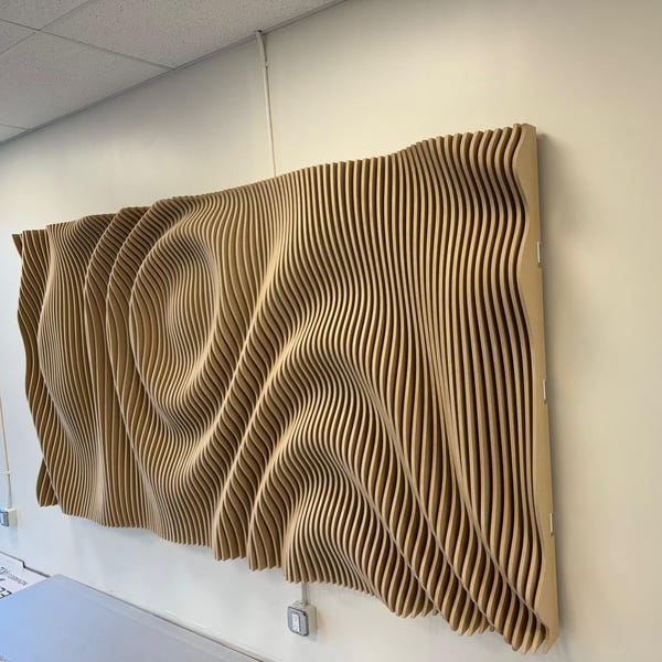 Parametric Wall Sculpture Decor Poseidon Wavy Wooden Wall Decor Svg Dxf ...