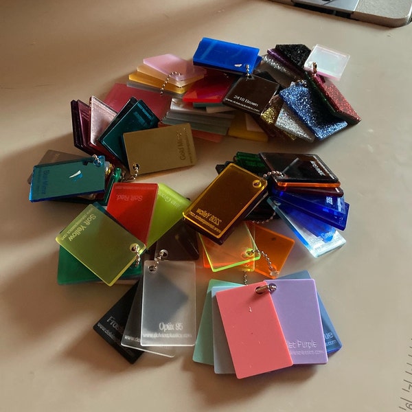 Acrylic Sample Kits - Translucent, Transparent, Mirror, Glitter, Frost ...