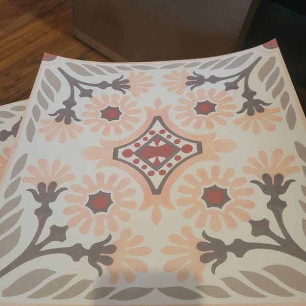 Ocean & off White Checker Vinyl Tile Sticker Floor Decals Removable and ...