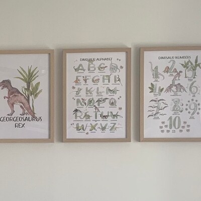 Dinosaur Alphabet Poster Dinosaur Print ABC Poster - Etsy