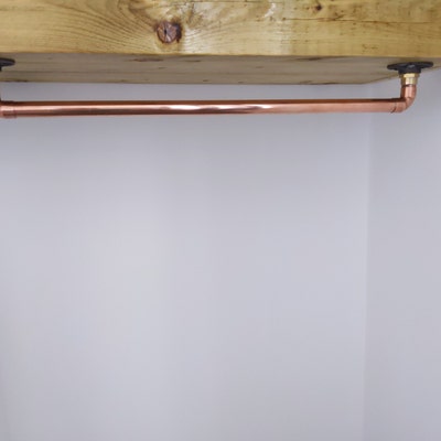 Copper Pipe Rail with Brass Brackets - Etsy