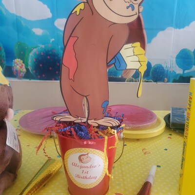 Curious George Centerpieces, Yellow, Red and Blue, Curious George ...