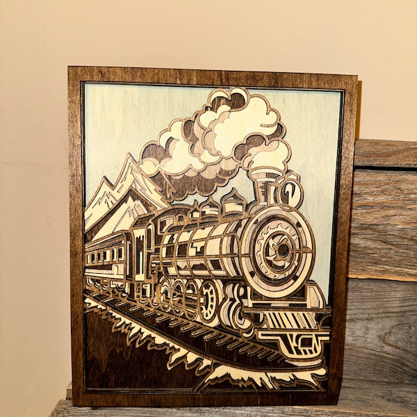 Train Multilayer SVG. Train Cut File. 3D Layer.plywood Cutting. Paper ...