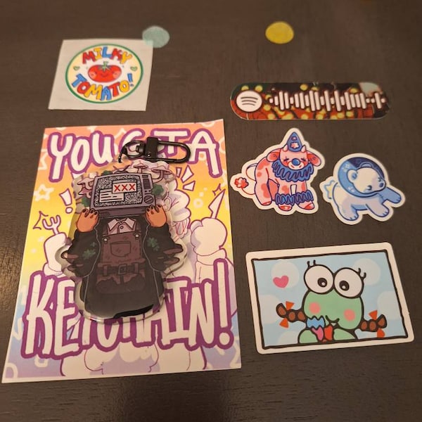 TV Head Cute Acrylic Keychains! - Etsy UK