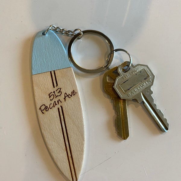 Custom Surfboard Keychain With Engraved Name - Etsy
