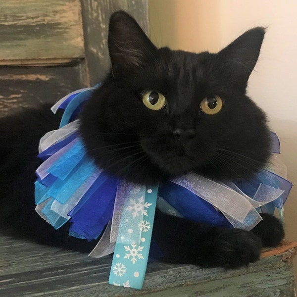 Snowflake + Winter Cat Ribbon Collar- Multiple Color Options - Etsy