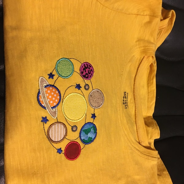 SOLAR SYSTEM APPLIQUE - Machine Embroidery - Applique Design - Instant ...