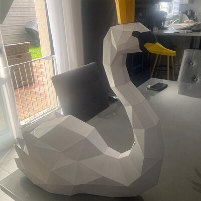 Swan Paper Craft, Digital Template, Origami, PDF Download DIY, Low Poly ...