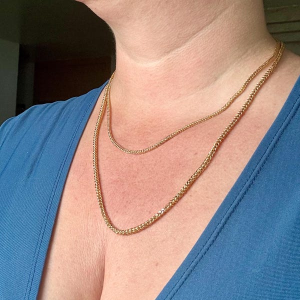 18k Real Gold Franco Chain Necklace - 2.5MM, 3MM Foxtail Chain - Etsy