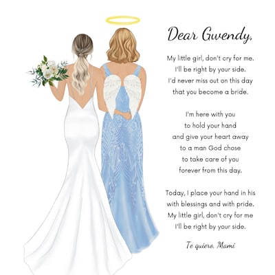 Mother of the Bride Poem From Daughter to Mom Mother of the Bride Gift ...