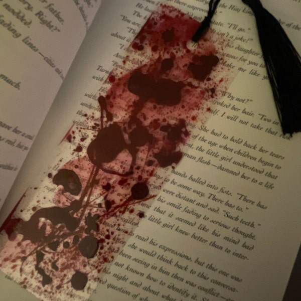 Laminated Bloody Acrylic Paint Bookmark - Customizable Red and Black ...
