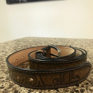 Personalized Leather Belt, Tooled Leather Belts, Western Belt, Mens ...