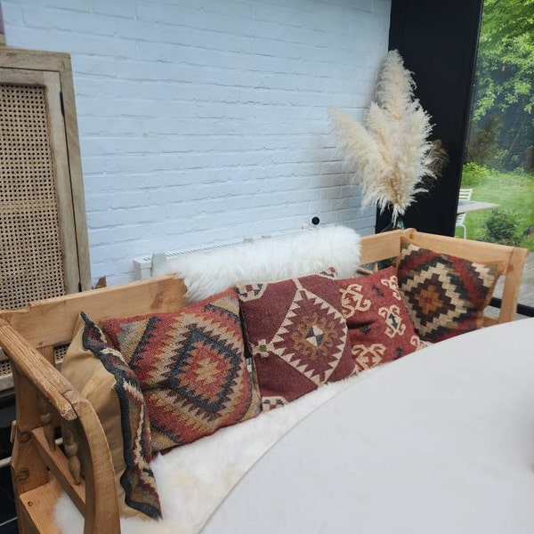 4x8 Feet Wool Jute Kilim Rug,vintage Area Rug Boho Decor Rug,handmade ...