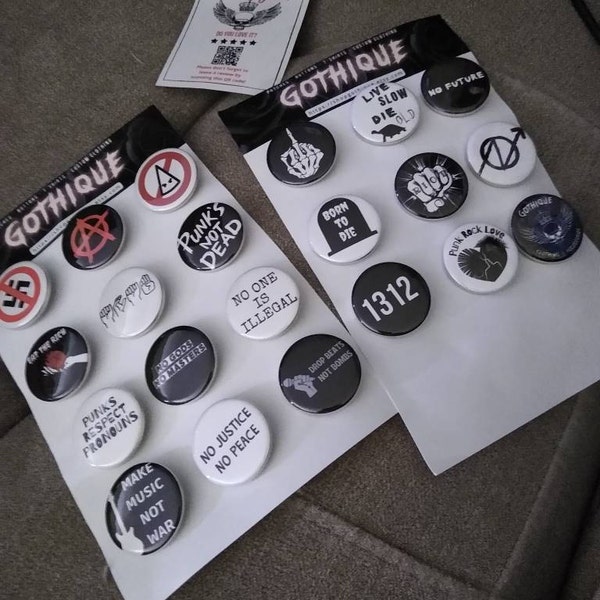 Punk Pins Pinback Punk Buttons Anarchy Anti-racist Equality ACAB ...