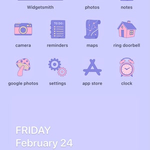 Cute Purple and Pink App Icon Pack, Ios 15 16 & Android App Icons ...