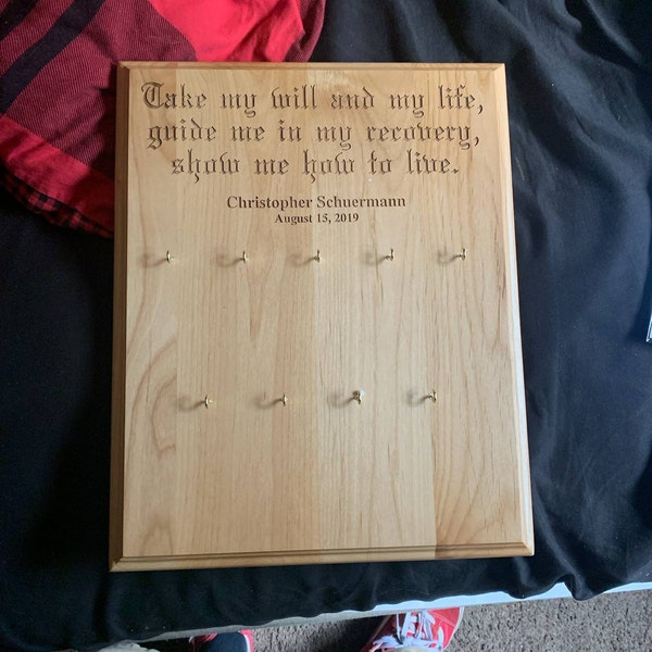 NA Key Fob Display | Personalized Third Step Prayer Key Tag Plaque ...