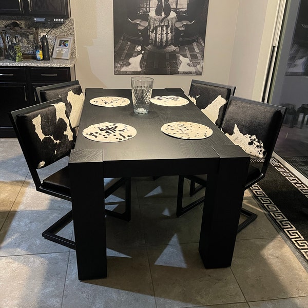Genuine Cowhide Dining Chair, Kitchen Chairs, Accent Chair Set, Dining ...