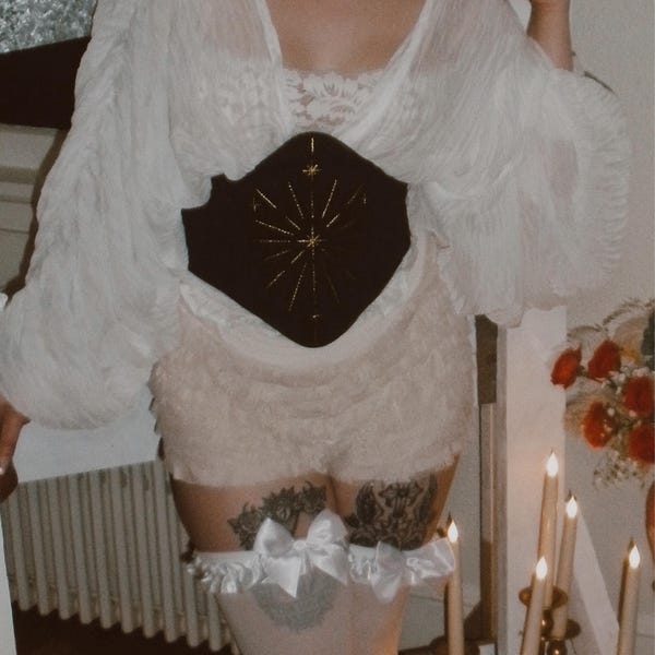 Reversible Corset Belt, Celestial Corset With Straps, Ren Faire ...