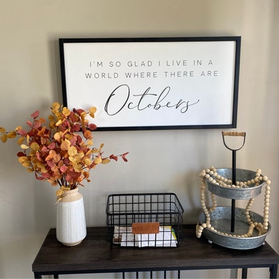 October Sign Fall Sign Fall Wall Decor Signs for Fall Wood Signs Autumn ...