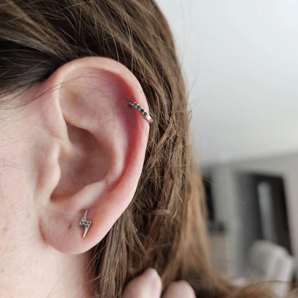 20G/18G/16G Seamless Double Gold Nose Clicker Cartilage Gold Hoop ...