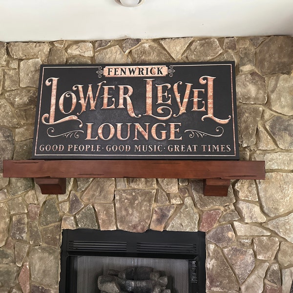 Personalized Custom Lower Level Lounge Sign Modern Farmhouse Wall Decor ...