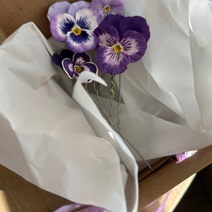 Violet Flower Artificial Plant Realistic Flowers Wild Violets Clay ...