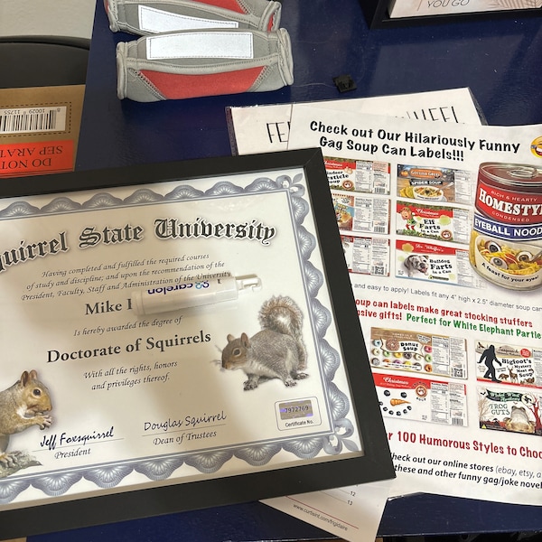 Personalized SQUIRREL University Certificate - Digital, Printed, or ...